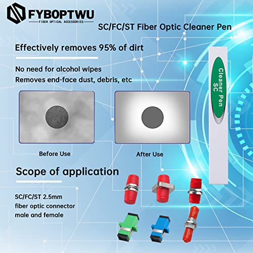 fyboptwu - 2 pcs Fiber Optic Cleaner Fiber Optic Tools Fiber Cleaning Pen for LC/MU Connector & SC/ST/FC Connector