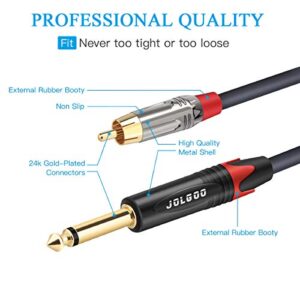 JOLGOO RCA to 1/4 Cable, Dual RCA to Dual 1/4 TS Stereo Interconnect Cable, 2 6.35mm Male TS to 2 RCA Male Stereo Audio Adapter Cable, 3.3 Feet