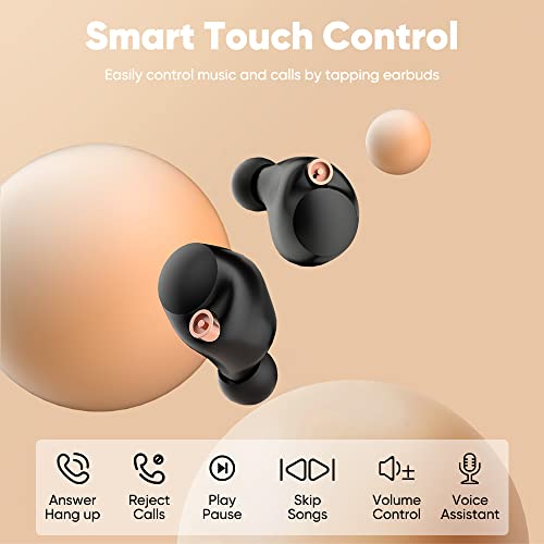 Wireless Earbuds, Bluetooth 5.3 in-Ear Earphones with LED Power Display Charging Case, Stereo Sound Noise Cancelling Earbuds with Mic, Bluetooth Headphones for Android iOS Phone Sports Working