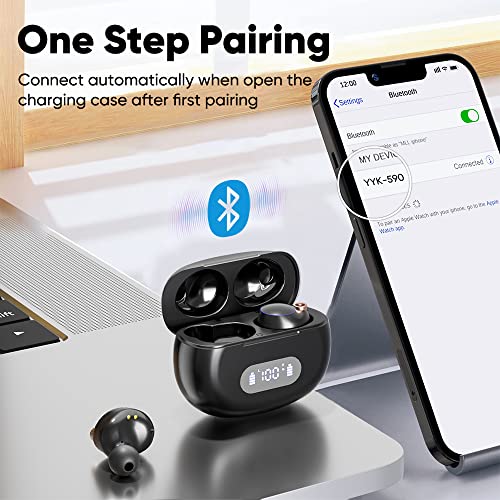 Wireless Earbuds, Bluetooth 5.3 in-Ear Earphones with LED Power Display Charging Case, Stereo Sound Noise Cancelling Earbuds with Mic, Bluetooth Headphones for Android iOS Phone Sports Working