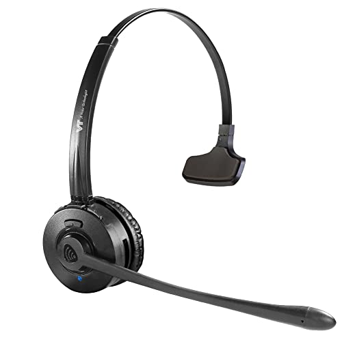 TV Bluetooth-Headset with Environmental-Noise-Cancelling(ENC) Microphone - Wireless Cellphone Computer Headphone with Mute,Volume,Call Control for Trucker,Call Center, Office