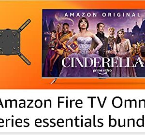 Amazon Fire TV 65" Omni Series 4K UHD smart TV bundle with Full Motion Wall Mount and Red Remote Cover