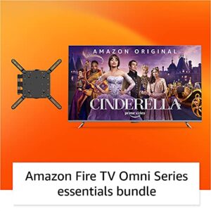 Amazon Fire TV 65" Omni Series 4K UHD smart TV bundle with Full Motion Wall Mount and Red Remote Cover