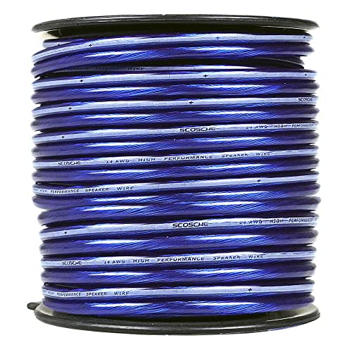 Scosche 50-Feet 16-Gauge Speaker Wire-Blue