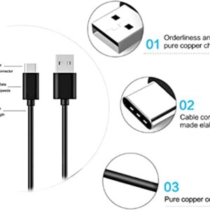 Replacement USB-C Charger Charging Cable Cord for TOZO T12 NC9 T10 T9 NC7 NC2 G1 A1 A2 Mini A3 X1 T12 Pro W1 W3 W8 PA1 PB2 PB3 Crystal Buds Wireless Earbuds & More USB-C Earbuds/Headphones (5ft Black)