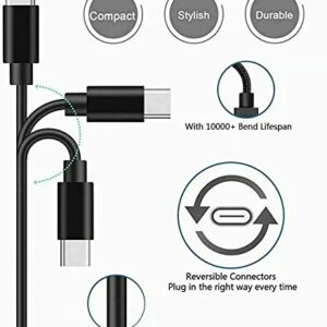 Replacement USB-C Charger Charging Cable Cord for TOZO T12 NC9 T10 T9 NC7 NC2 G1 A1 A2 Mini A3 X1 T12 Pro W1 W3 W8 PA1 PB2 PB3 Crystal Buds Wireless Earbuds & More USB-C Earbuds/Headphones (5ft Black)