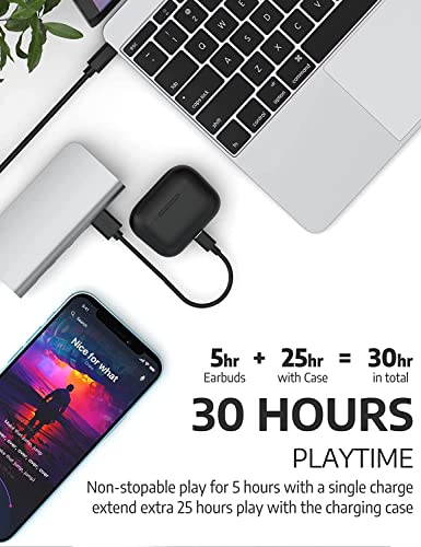 Wireless Bluetooth Earbuds, True Wireless Stereo Headsets in-Ear, 30H Playtime & Wireless Charging Case, Built-in Mic Earphones Premium Sound, Touch Control, IPX5 Waterproof Sport Headphones