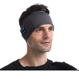 sports headbands sleep headphones bluetooth music headband wireless, daifferchoi soft breathable bluetooth headbands with long-time play for workout, jogging, yoga,travel, running, meditation–grey