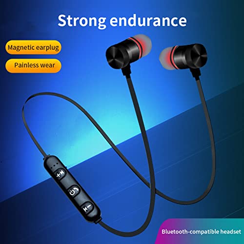 Wireless Earbuds Bluetooth Headphones with Microphone Wireless Headset Wireless In-Ear Earphones Noise Cancelling Heavy Bass Earbuds Headset Headphones with Mic for Sports Gym Running Phone Call Black