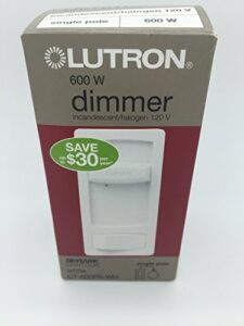 lutron ct-600pr-wh skylark contour 600w single pole preset dimmer – white