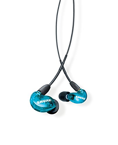 Shure SE215 Pro in Ear Earphone, Blue Detachable & Shure Universal Communication Cable, Black