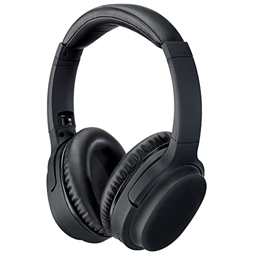 iLive Active Noise Cancellation Bluetooth Headphones, Adjustable Headband, Includes 3.5mm Audio Cable, Black (IAHN40B)