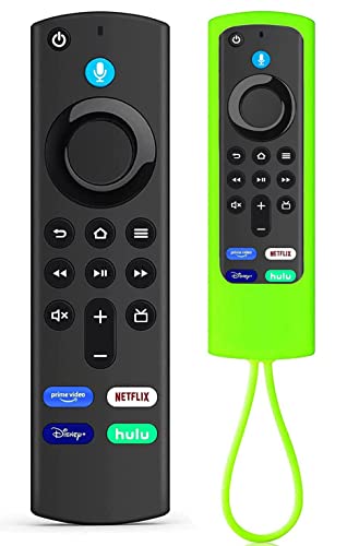 Voice Remote Control Replacement Fire TV L5B83G with Cover Silicone Case, fit for Fire TV Lite, Fire TV Stick 4K Max/Bundle (2nd Gen and Later), Cube (1st Gen and Later), Fire TV (3rd Gen)