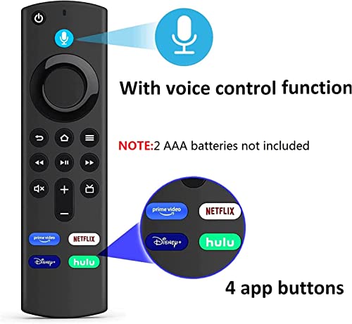 Voice Remote Control Replacement Fire TV L5B83G with Cover Silicone Case, fit for Fire TV Lite, Fire TV Stick 4K Max/Bundle (2nd Gen and Later), Cube (1st Gen and Later), Fire TV (3rd Gen)