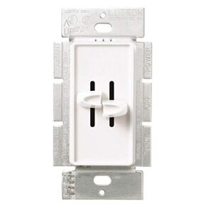 lutron skylark 300-watt single-pole dual slide-to-off dimmer | s2-l-wh | white