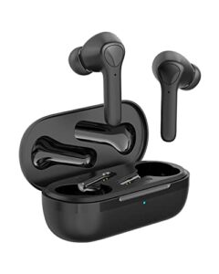 wireless earbuds, grv t5 bluetooth 5.0 earbuds with microphone 34h playtime touch control clear call ipx7 waterproof, earbud & in-ear headphones for sports (black)