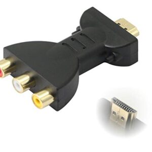 YAODHAOD HDMI to 3 RCA Adapter, HDMI-AV Adapter, AV Video Audio Converter Adapter (Red, White, Yellow) (Regular Version)