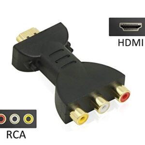 YAODHAOD HDMI to 3 RCA Adapter, HDMI-AV Adapter, AV Video Audio Converter Adapter (Red, White, Yellow) (Regular Version)