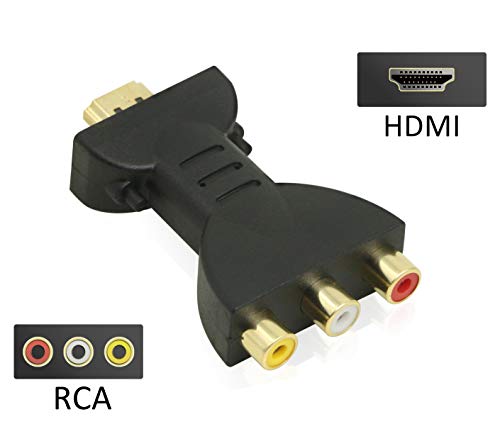 YAODHAOD HDMI to 3 RCA Adapter, HDMI-AV Adapter, AV Video Audio Converter Adapter (Red, White, Yellow) (Regular Version)