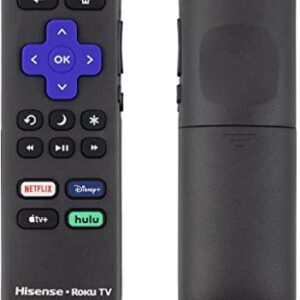 Amtone New Replacement Remote for Hisense ROKU Smart TVs with Netflix Disney Hulu VUDU Keys fits for 50H4 55H4 48H4 40H4 R6070 50R7E 32H4C 32H4D 32H4E (Netflix/Disney+/Apple TV+/hulu)