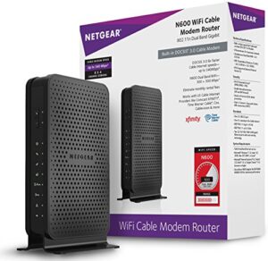 netgear n600 (8×4) wifi docsis 3.0 cable modem router (c3700) certified for xfinity from comcast, spectrum, cox, spectrum & more