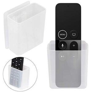 [2 pack] universal remote control holder 7x6x3cm, wall mount media organizer – pinowu self-adhesive storage box, office supply accessories