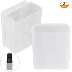 [2 Pack] Universal Remote Control Holder 7x6x3cm, Wall Mount Media Organizer - Pinowu Self-Adhesive Storage Box, Office Supply Accessories