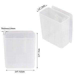 [2 Pack] Universal Remote Control Holder 7x6x3cm, Wall Mount Media Organizer - Pinowu Self-Adhesive Storage Box, Office Supply Accessories