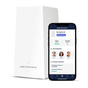 Gryphon AX – Ultra-Fast Mesh WiFi 6 Parental Control Router – Advanced Content Filters and Next-Gen Firewall - 4.3 Gbps Across 3,000 sq. ft. per Router for Multi-Device Households