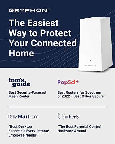 Gryphon AX – Ultra-Fast Mesh WiFi 6 Parental Control Router – Advanced Content Filters and Next-Gen Firewall - 4.3 Gbps Across 3,000 sq. ft. per Router for Multi-Device Households