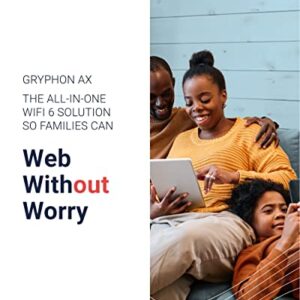 Gryphon AX – Ultra-Fast Mesh WiFi 6 Parental Control Router – Advanced Content Filters and Next-Gen Firewall - 4.3 Gbps Across 3,000 sq. ft. per Router for Multi-Device Households