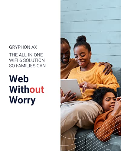 Gryphon AX – Ultra-Fast Mesh WiFi 6 Parental Control Router – Advanced Content Filters and Next-Gen Firewall - 4.3 Gbps Across 3,000 sq. ft. per Router for Multi-Device Households