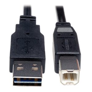 tripp lite universal reversible usb 2.0 hi-speed cable (reversible a to b m/m) 10-ft.(ur022-010)