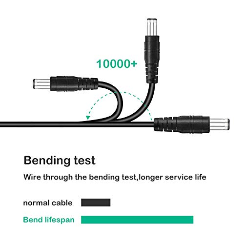 Universal USB to DC 5.5x2.1mm Plug Power Charging Cable with 10 Connectors for Router, Mini Fan, Speaker, Camera, Smart Phone and More Electronics Devices(5FT, DC10+1)