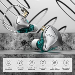 CCA NRA Wired Earbuds in Ear Monitor Headphones with Electrostatic and Dynamic Hybrid HiFi Drivers Noise Isolating 3.5mm Bass Earbuds with Detachable Tangle-Free Cord (with Mic)