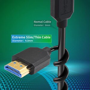 Duttek 8K HDMI Coiled Cable, Ultra HD HDMI to HDMI Coiled Cable, Extreme Thin HDMI 2.1 Male Cable Support Dynamic HDR Up to 48Gbps Compatible with TV, Monitor, Computer, Xbox, Laptop. 4FT/1.2M