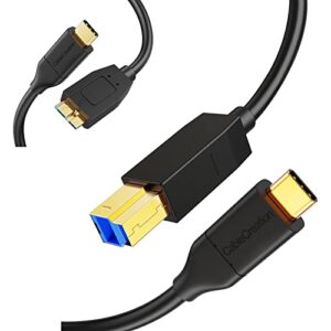 cablecreation usb 3.1 usb c to usb b cable 4 ft bundle usb 3.1 c to micro b hard drive cable 2ft