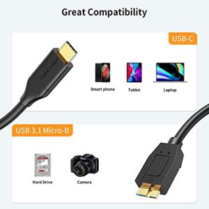 CableCreation USB 3.1 USB C to USB B Cable 4 FT Bundle USB 3.1 C to Micro B Hard Drive Cable 2FT