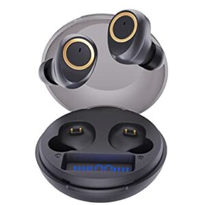 Bluedio D3 Wireless Earbuds, in-Ear Earphones with Charging Case, Car Headset Built-in Mic Support Wireless Charging for Cell Phone, Sport, Black