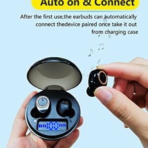 Bluedio D3 Wireless Earbuds, in-Ear Earphones with Charging Case, Car Headset Built-in Mic Support Wireless Charging for Cell Phone, Sport, Black