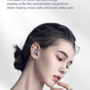 eDealz in-Ear Wireless Bluetooth 5.2 Headphones, Earbuds IPX6 Waterproof with Microphone Rechargeable USB C Case for Smartphones Android iOS (Purple)