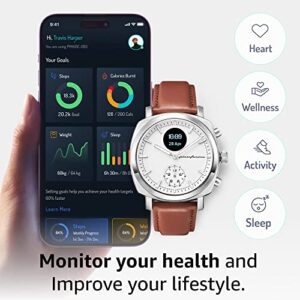 Pininfarina Senso Hybrid Smartwatch - Moonlight Silver ¡V 24/7 Activity, Sleep, Fitness, Sports, Heart Rate Tracking, Smartphone Notification, E-Compass, and Connected GPS