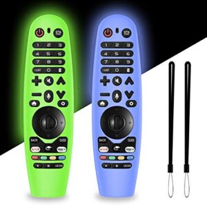 2 packs silicone remote cover for lg an-mr19ba / lg an-mr18ba / lg an-mr600 / lg an-mr650/ magic remote control, alquar lightweight protective case cover with lanyard for lg smart tv remote