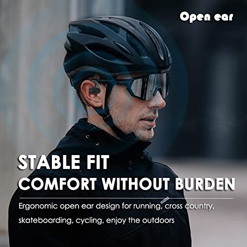 Open Ear Headphones Wireless Bluetooth Running Earbuds with Earhooks Air Bone Conduction Headphones Bluetooth Over The Ear Wireless Earbuds for Gym Cycling Open Ear Bone Conduction Earbuds Head Set