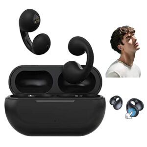 2023 new wireless ear clip bone conduction headphones – open ear wireless bluetooth earbuds, waterproof ear hook bluetooth headphones after shock bone conduction headphones for all phone (black)