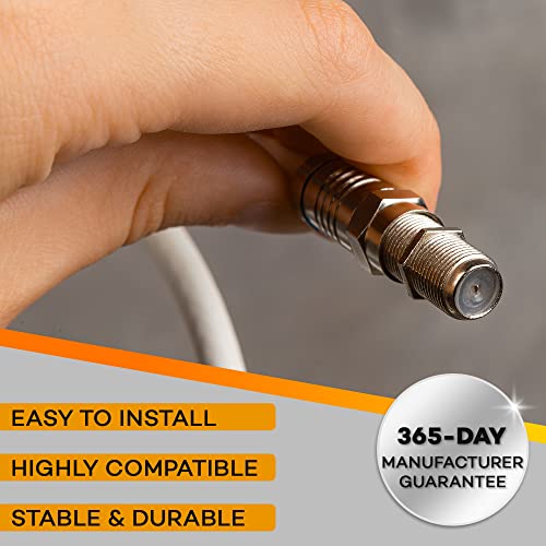 ASNQ RG6 Coaxial Cable Connector Set 75 OHM - High-Speed Premium Coax Cable 30FT - for Internet Digital TV Satellite and Aerial Connections - Includes 4 Extension Couplers to Connect Cable Extensions