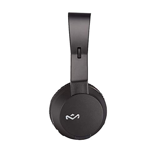 House of Marley EM-JH101-BK Rebel Wireless Bluetooth On Ear Headphones with a Microphone, Black,Large