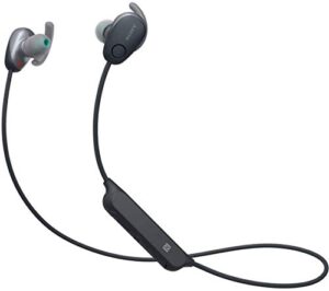 sony wi-sp600n black premium waterproof bluetooth wireless extra bass sports in-ear 6 hr of playback headphones/microphone (international version)