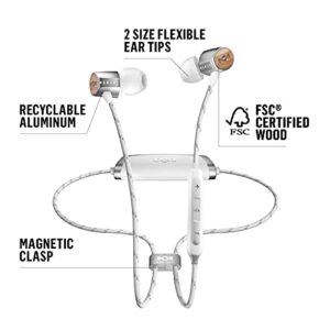 House of Marley Uplift 2 Wireless: Wireless Earphones with Microphone, Bluetooth Connectivity, 10 Hours of Playtime, and Sustainable Materials (Silver)