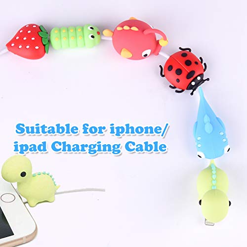 TUPARKA 18 pcs Cable Protector for iPhone,ipad USB Cable, Plastic Cable Protectors Cute Fish Dinosaur Animals Charging Cable Saver, Phone Accessory Protect USB Charger